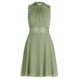 Vera Mont Cocktailkleid mit Spitzeneinsatz in Autumn Green | Gr.: 38
