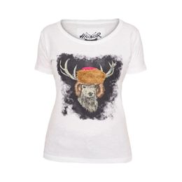 HANGOWEAR T-Shirt PINK-TRAPPER in wei&szlig; | Gr.: L