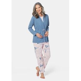 GOLDNER Kuscheliger Cardigan mit Bindeband in blau | Gr.: 38