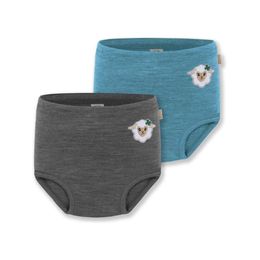 Normani Outdoor Sports 2er Pack Baby Merino Windelhose Tokoroa in Blau/Anthrazit | Gr.: 86