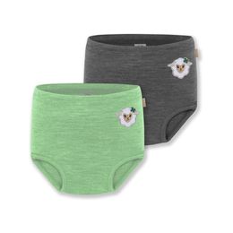 Normani Outdoor Sports 2er Pack Baby Merino Windelhose Tokoroa in Anthrazit/Gr&uuml;n | Gr.: 98