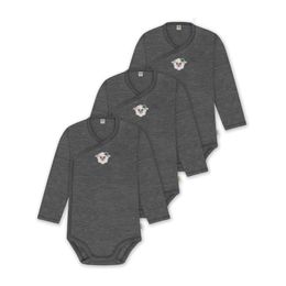 Normani Outdoor Sports 3er Pack Merino Baby-Body in Anthrazit | Gr.: 68