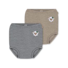 Normani Outdoor Sports 2er Pack Baby Merino Windelhose Tokoroa in Beige/Grau | Gr.: 86