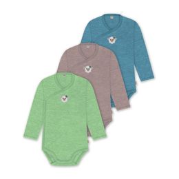 Normani Outdoor Sports 3er Set Baby-Body Wickelbody Toddler-Bodysuit in Blau/Rosa/Gr&uuml;n | Gr.: 80