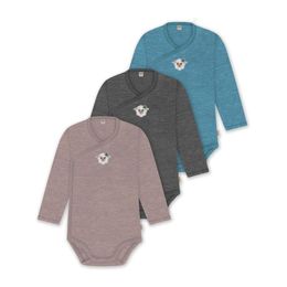 Normani Outdoor Sports 3er Set Baby-Body Wickelbody Toddler-Bodysuit in Blau/Anthrazit/Rosa | Gr.: 80