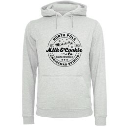 F4NT4STIC Hoodie Milk and Cookie Bakery Retro Christmas Sign in grau meliert | Gr.: XXL