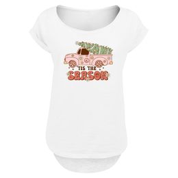 F4NT4STIC Long Cut T-Shirt Tis The Season Weihnachten Drivin Home in wei&szlig; | Gr.: S