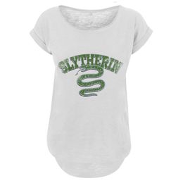 F4NT4STIC T-Shirt Harry Potter Slytherin Sport Wappen in wei&szlig; | Gr.: S