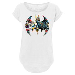F4NT4STIC Long Cut T-Shirt DC Comics Batman Comic Book Logo in wei&szlig; | Gr.: S