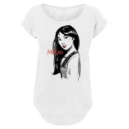 F4NT4STIC Long Cut T-Shirt Mulan Sketch in wei&szlig; | Gr.: S