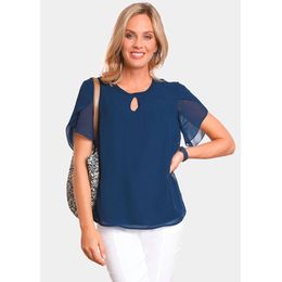 GOLDNER Kurzgr&ouml;&szlig;e: Bluse Bluse mit aufregender &Auml;rmell&ouml;sung in royalblau | Gr.: 23