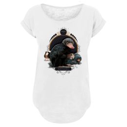 F4NT4STIC Long Cut T-Shirt Phantastische Tierwesen Baby Nifflers in wei&szlig; | Gr.: XS