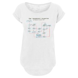 F4NT4STIC Long Cut T-Shirt Big Bang Theory Friendship Algorithm in wei&szlig; | Gr.: S