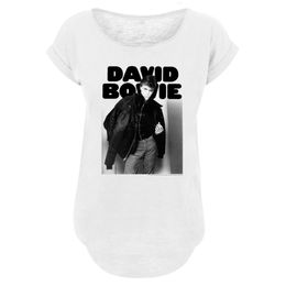 F4NT4STIC Long Cut T-Shirt David Bowie Jacket Photograph in wei&szlig; | Gr.: S