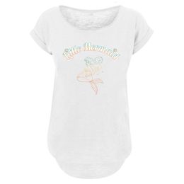 F4NT4STIC Long Cut T-Shirt Arielle die Meerjungfrau Gradient in wei&szlig; | Gr.: S
