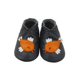 Mepiq Baby Leder-Krabbelschuhe "Birdie" in Schwarz | Gr.: 23/24
