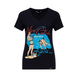 Queen Kerosin T-Shirt Nice Catch in schwarz | Gr.: XXL
