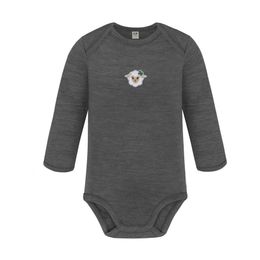 Normani Outdoor Sports Baby Merino Body Langarm Auckland in Anthrazit | Gr.: 74