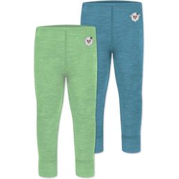 Normani Outdoor Sports 2er Pack Baby Merino Hose Tutira in Gr&uuml;n/Blau | Gr.: 74