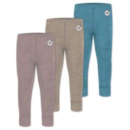 Normani Outdoor Sports 3er Pack Baby Merino Hose Unterhose „Tutira“ in Blau/Beige/Rosa | Gr.: 68
