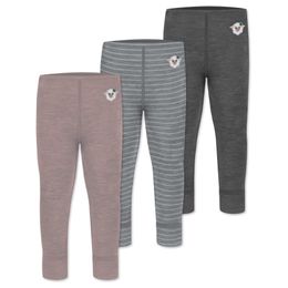 Normani Outdoor Sports 3er Pack Baby Merino Hose Unterhose Tutira in Anthrazit/Grau/Rosa | Gr.: 56