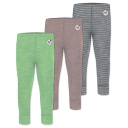 Normani Outdoor Sports 3er Pack Baby Merino Hose Unterhose Tutira in Grau/Rosa/Gr&uuml;n | Gr.: 68