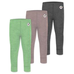 Normani Outdoor Sports 3er Pack Baby Merino Hose Unterhose Tutira in Anthrazit/Rosa/Gr&uuml;n | Gr.: 74
