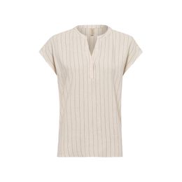 soyaconcept Blusenshirt mit Leinen-Anteil SC-Poula 1 in sand schwarz | Gr.: XL