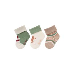 Sterntaler Baby Socken 3er-Pack Weihnachten in eukalyptus | Gr.: 18
