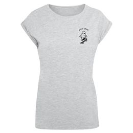 F4NT4STIC Extended Shoulder T-Shirt Boo Crew Halloween in grau meliert | Gr.: XS