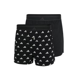 Adidas Web-Boxershorts 2er Pack in Schwarz/Wei&szlig; | Gr.: L