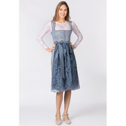 Stockerpoint Langes Dirndl "Sidonia" in rauchblau | Gr.: 38