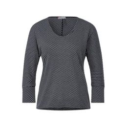 Street One Langarmshirt in deep blue melange | Gr.: 36