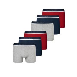 Schiesser Retro Boxer 95/5 Organic Cotton in grau-blau-rot | Gr.: S