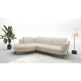 Sit & More Ecksofa SIT & MORE "Zoe", beige (creme), B:309cm H:87cm T:199cm, 95% Polyester, 5% Polyamid, Sofas, Ecksofa, ink.Sitztiefenverstellung, wahlweise mit Kopfteilverstellung
