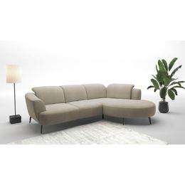 Sit & More Ecksofa SIT & MORE "Zoe", beige (nature), B:309cm H:87cm T:199cm, 95% Polyester, 5% Polyamid, Sofas, Ecksofa, ink.Sitztiefenverstellung, wahlweise mit Kopfteilverstellung