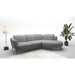 Sit & More Ecksofa SIT & MORE "Zoe", grau, B:309cm H:87cm T:199cm, 100% Polyester, Sofas, Ecksofa, ink.Sitztiefenverstellung, wahlweise mit Kopfteilverstellung