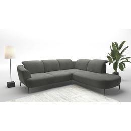 Sit & More Ecksofa SIT & MORE "Zoe", braun (schlamm), B:300cm H:87cm T:267cm, 95% Polyester, 5% Polyamid, Sofas, Ecksofa, ink.Sitztiefenverstellung, wahlweise mit Kopfteilverstellung