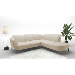 Sit & More Ecksofa SIT & MORE "Zoe", beige (creme), B:300cm H:87cm T:267cm, 95% Polyester, 5% Polyamid, Sofas, Ecksofa, ink.Sitztiefenverstellung, wahlweise mit Kopfteilverstellung