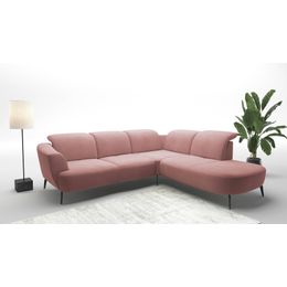Sit & More Ecksofa SIT & MORE "Zoe", rosa (rose), B:300cm H:87cm T:267cm, 95% Polyester, 5% Polyamid, Sofas, Ecksofa, ink.Sitztiefenverstellung, wahlweise mit Kopfteilverstellung