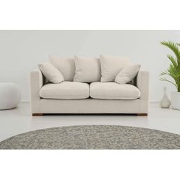 2-Sitzer Home Affaire "Coray", beige (sand), B:175cm H:80cm T:113cm, 100% PES, Sofas, extra weich und kuschelig, F&uuml;llung mit Federn und Daunen
