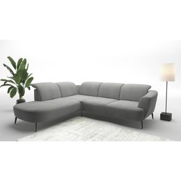 Sit & More Ecksofa SIT & MORE "Zoe", grau, B:300cm H:87cm T:267cm, 95% Polyester, 5% Polyamid, Sofas, Ecksofa, ink.Sitztiefenverstellung, wahlweise mit Kopfteilverstellung
