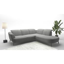 Sit & More Ecksofa SIT & MORE "Zoe", grau, B:300cm H:87cm T:267cm, 95% Polyester, 5% Polyamid, Sofas, Ecksofa, ink.Sitztiefenverstellung, wahlweise mit Kopfteilverstellung