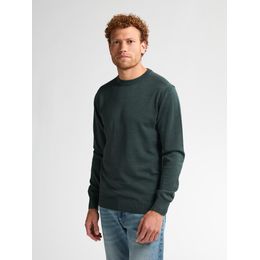 Rundhalspullover PETROL INDUSTRIES, Herren, Gr. L, gr&uuml;n (bottle), Feinstrick, Obermaterial: 50% Baumwolle, 50% Polyacryl, regular fit h&uuml;ftbedeckend, Rundhals, B&uuml;ndchen, Pullover Rundhalspullover, Materialmix mit Baumwollanteil