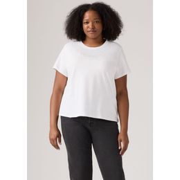 LEVI'S® PLUS T-Shirt LEVI'S PLUS "Perfect Tee", Damen, Gr. XXXL (54/56), weiß, Single Jersey, Obermaterial: 100% Baumwolle, bedruckt, figurumspielend hüftlang, Rundhals, abgesteppt, Shirts, mit Batwing-Logo