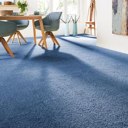 ANDIAMO Teppichboden &raquo;Verona, Velours, Made in Belgium&laquo; rechteckig 6 mm H&ouml;he Uni Farben, Breite 400 cm oder 500 cm, strapazierf&auml;hig, pflegeleicht blau 