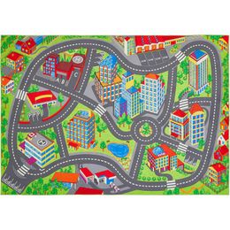 ANDIAMO Kinderteppich »Street« rechteckig 5 mm Höhe Straßen-Spiel-Teppich, weiche Spielunterlage, rutschhemmend multi Obermaterial: 100% Polyester...