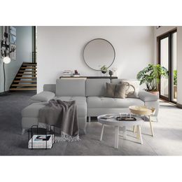 Sit & More SIT&MORE Ecksofa »Latigo L-Form« mit Recamiere, wahlweise mit Bettfunktion und Bettkasten silber