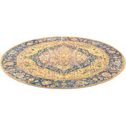 Tom Tailor HOME Teppich &raquo;Funky Outdoor Orient One&laquo; rund 5 mm H&ouml;he Flachgewebe, Orient-Optik, In- und Outdoor geeignet, Wohnzimmer gold Polypropylen (