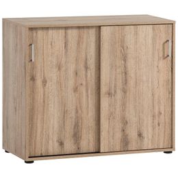 Welltime Aktenschrank &raquo;Baku&laquo; 100x63 cm, Schiebet&uuml;ren, Made in Germany braun FSC -zertifizierter Holzwerkstoff